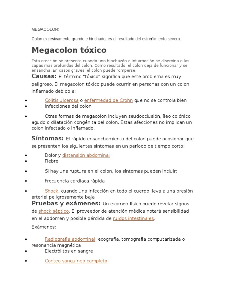 Mega Colon | PDF | Gastroenterología | Ciencias de la Salud