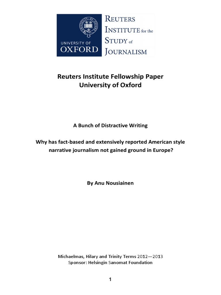 Narrative Journalism: A European Gap | PDF | Creative Nonfiction ...