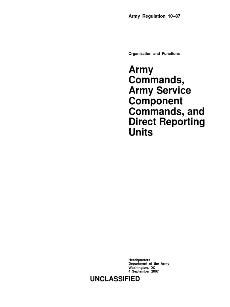 Army Regulation 10-87 Overview | PDF | United States Army | United ...