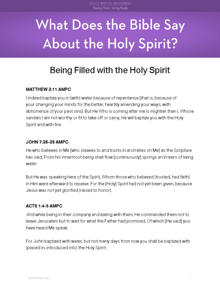 Holy Spirit Scriptures PDF | PDF | John The Baptist | Christianity