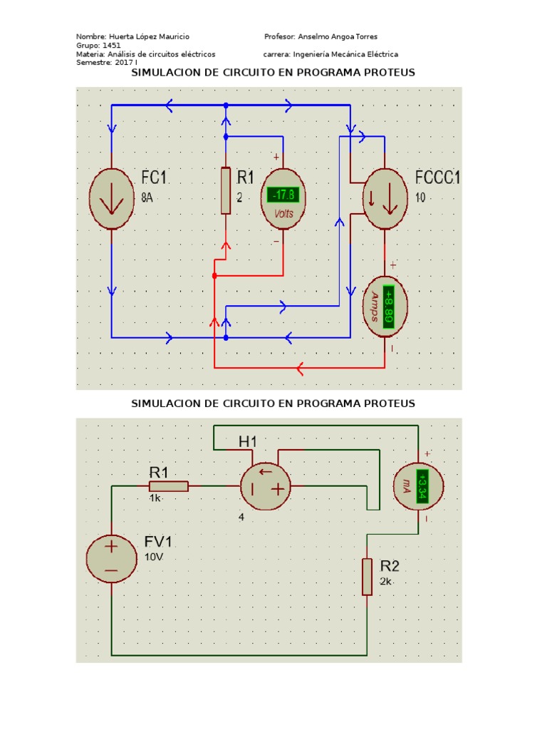 Simulacion de Circuito en Programa Proteus | PDF