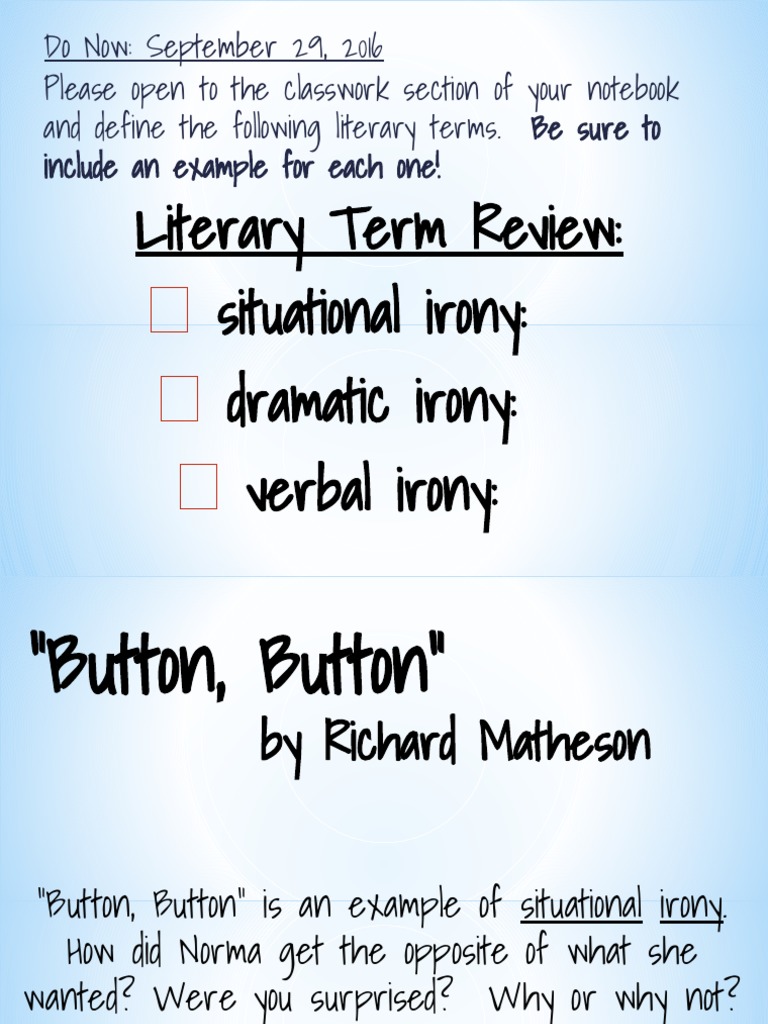Analysis of "Button, Button" Themes | PDF | General Fiction