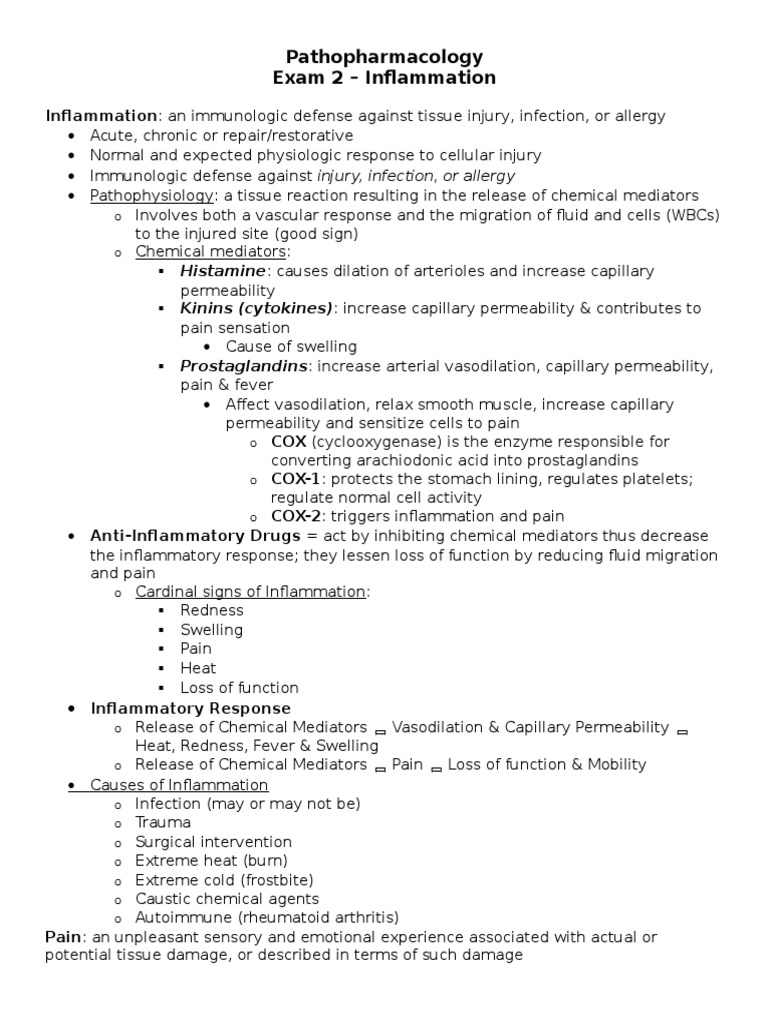 Inflammation and Pain Management Overview | PDF | Pain | Inflammation