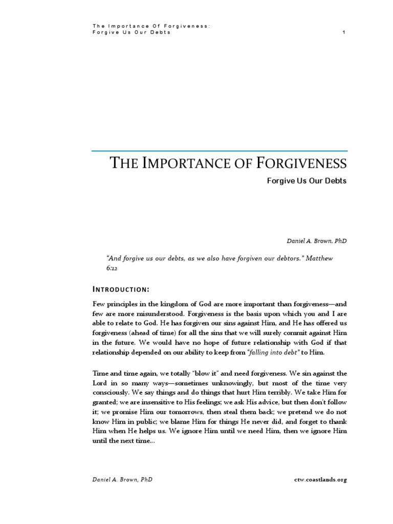 The Importance of Forgiveness | PDF | Forgiveness