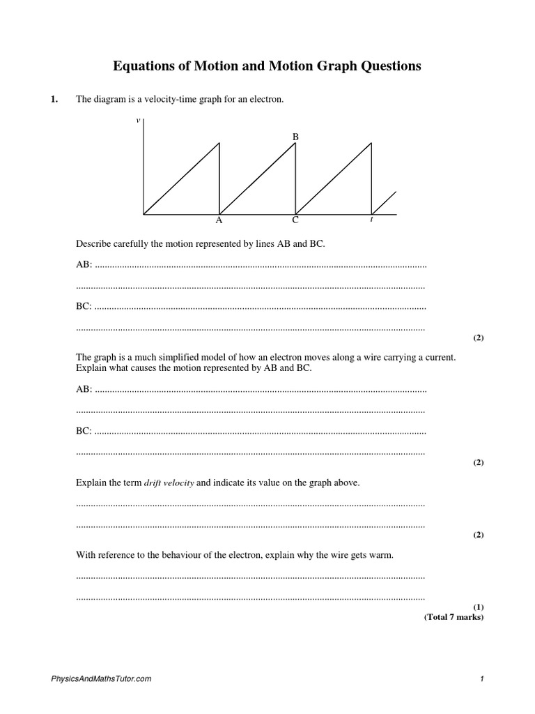 Motion Graphs and Equations Explained | PDF | Speed | Acceleration