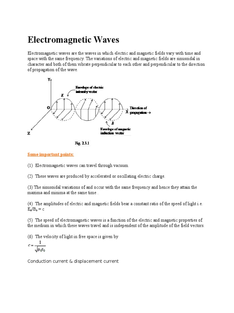 Electromagnetic Waves: Some Important Points | PDF | Electric Current ...