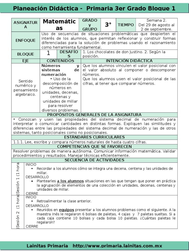 Plan 3er Grado - Bloque 1 Matemáticas (2016-2017).Doc | Sustracción | Cálculo