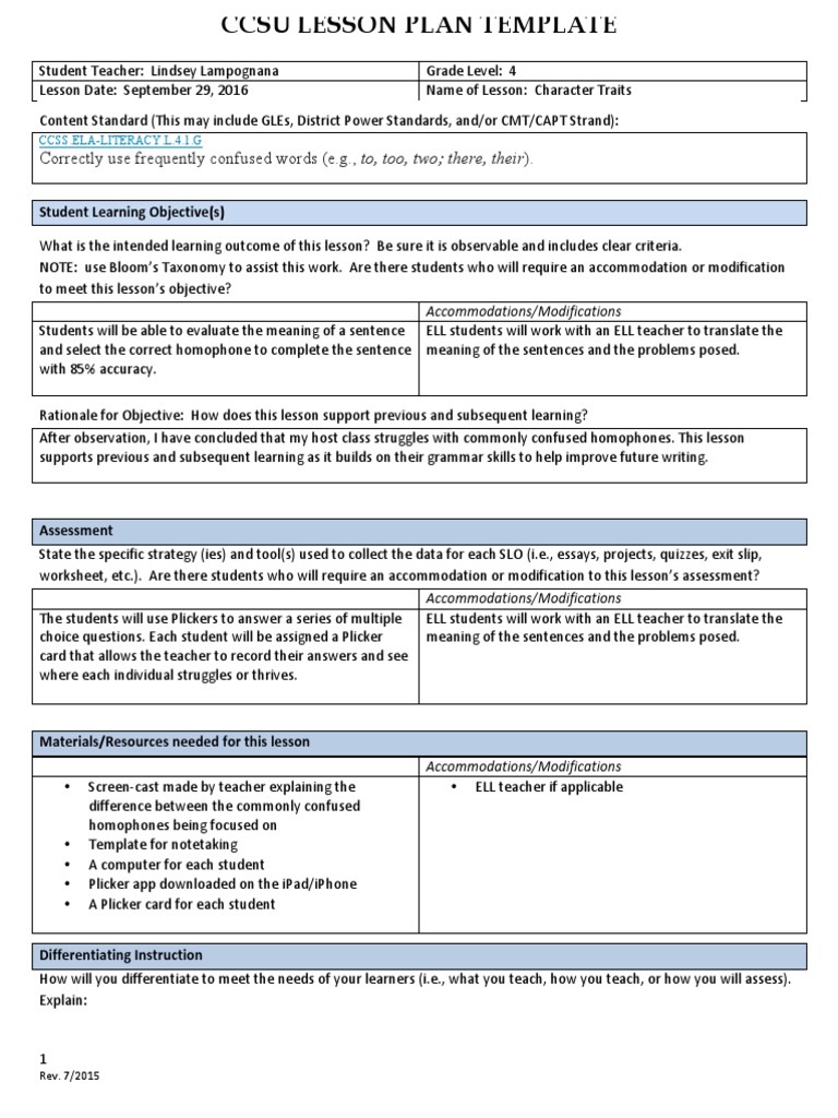 EDT 415 Lesson Plan | PDF