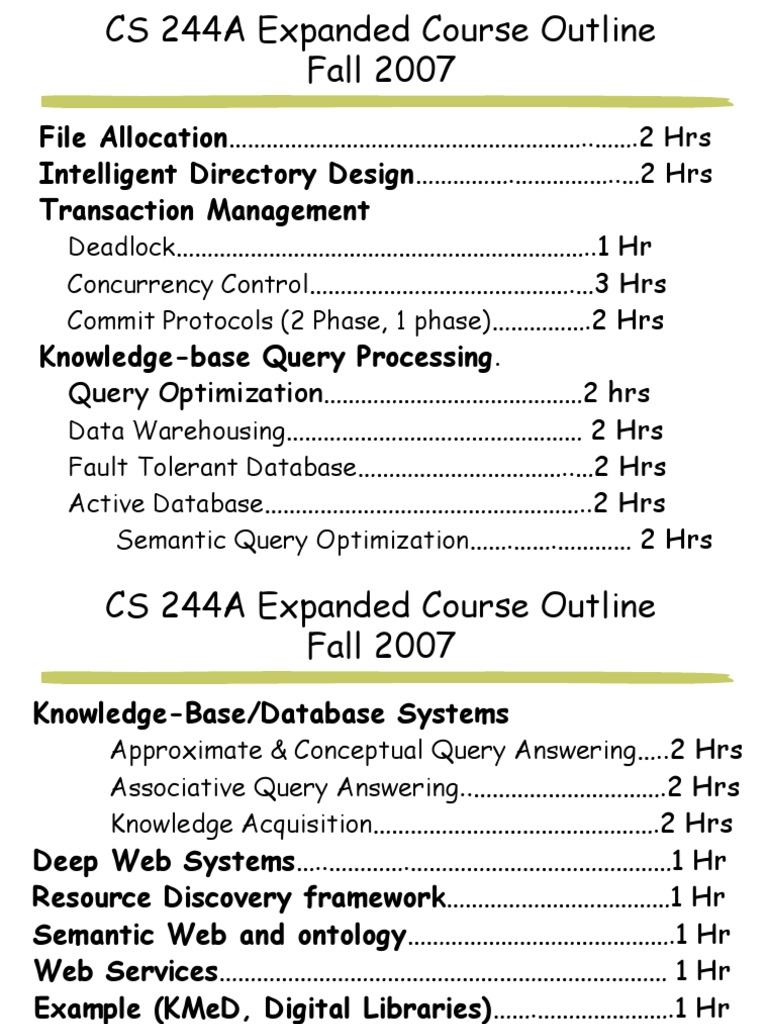 CS244 A07 Outline | PDF