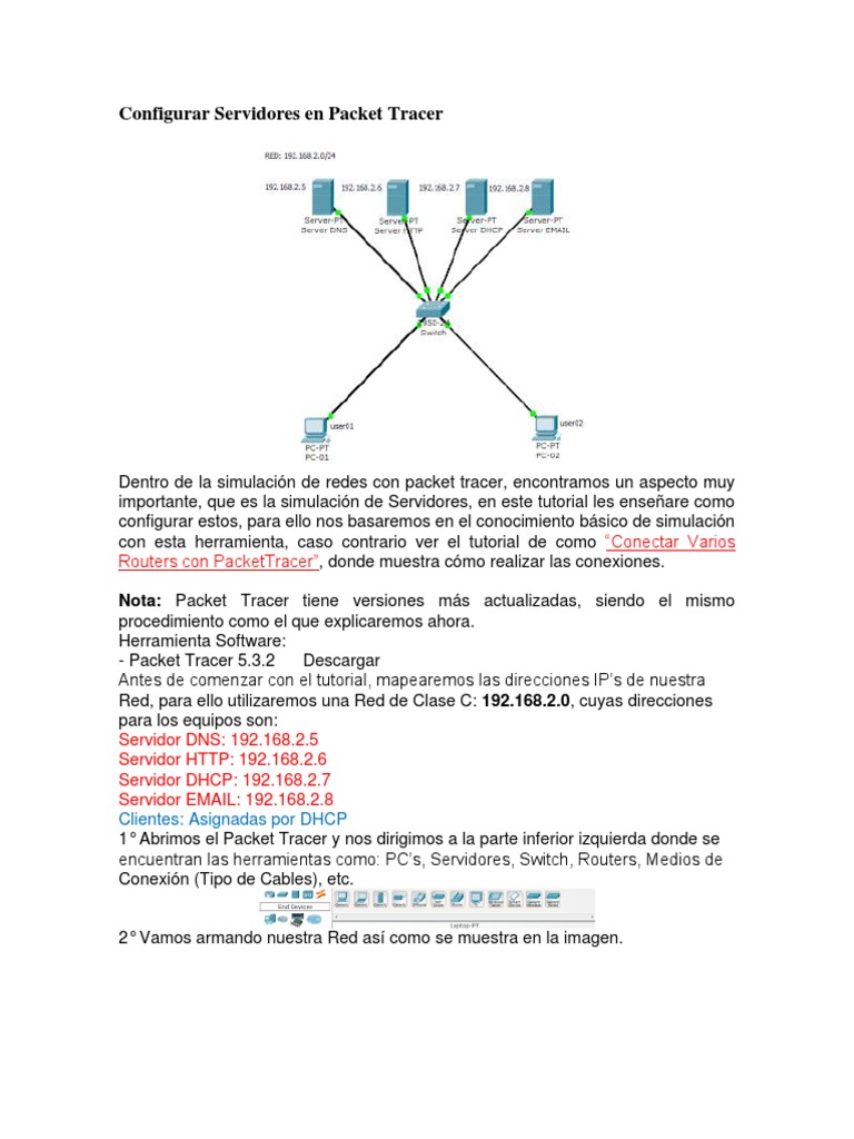 Packet Tracer | Descargar gratis PDF | Dirección IP | Servidor web