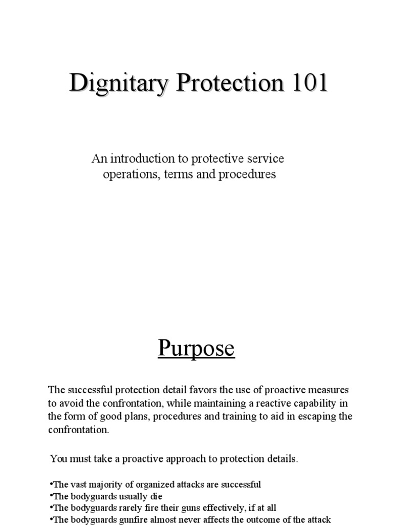 Dignitary Protection101 | PDF | Threat (Computer) | Bodyguard