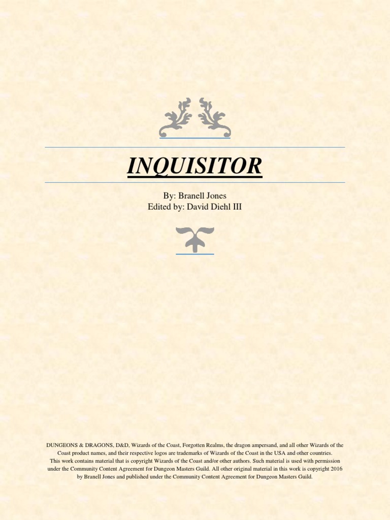 Inquisitor Class (9936105) | PDF | Religion And Belief