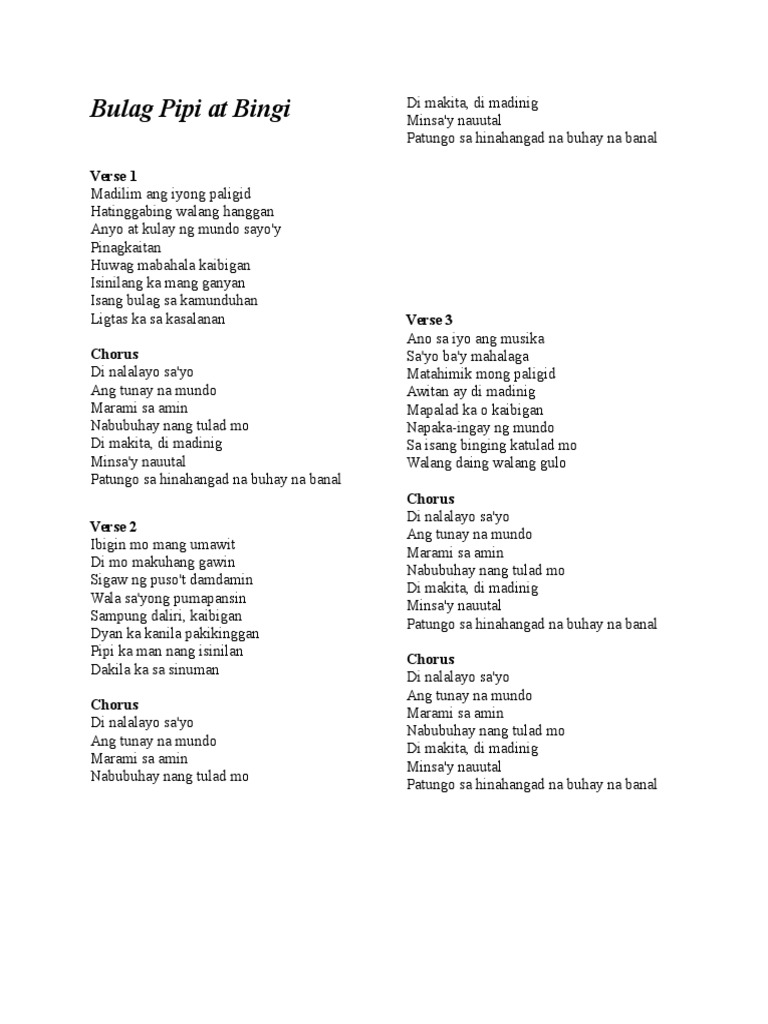 Bulag Pipi at Bingi | PDF