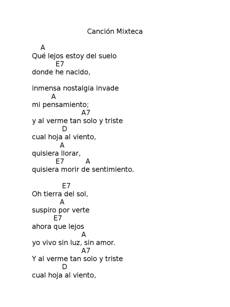 Canción Mixteca | PDF | Naturaleza