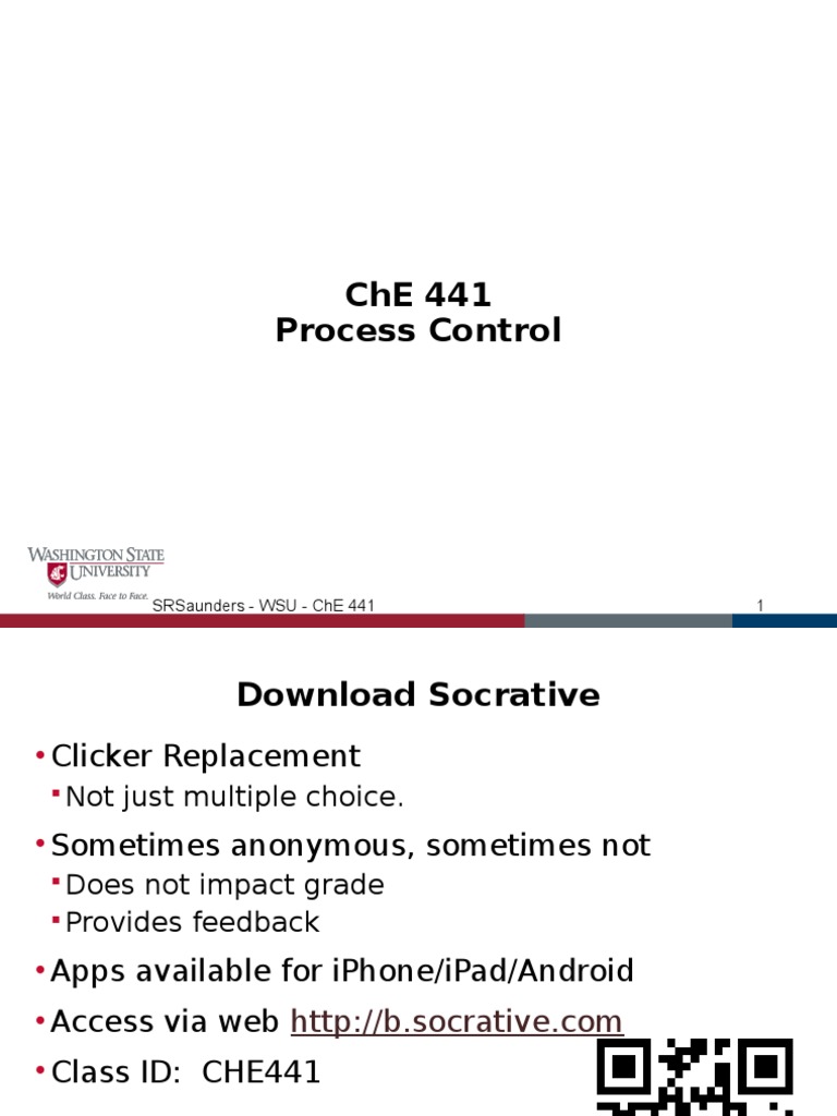 ChE 441 - Process Control Student Notes | PDF | Mathematical Model ...