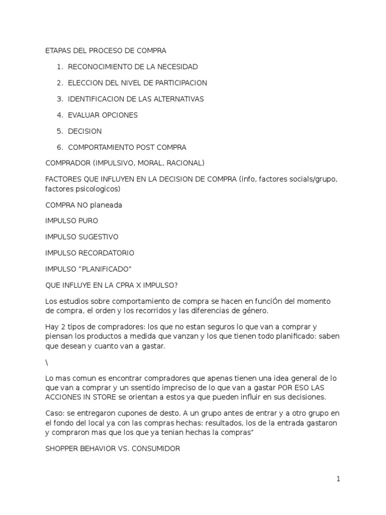 Proceso de Compra y Comportamiento del Consumidor | PDF | Los ...