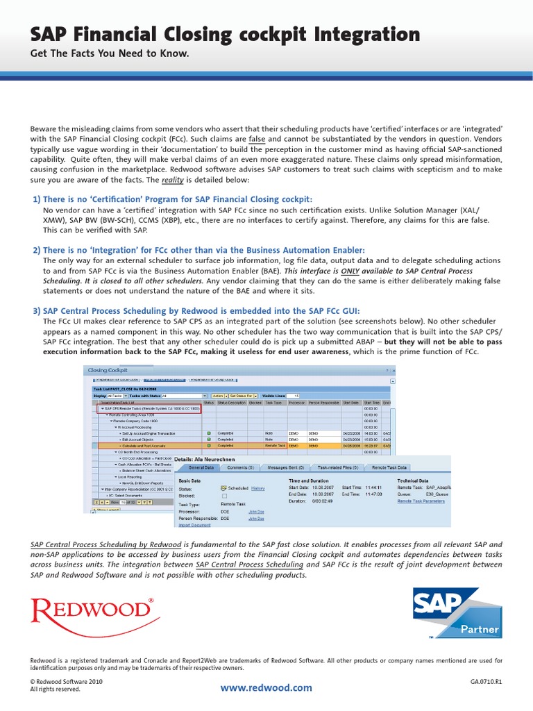 Redwood Sap FCC Integration | PDF | Sap Se | Scheduling (Computing)