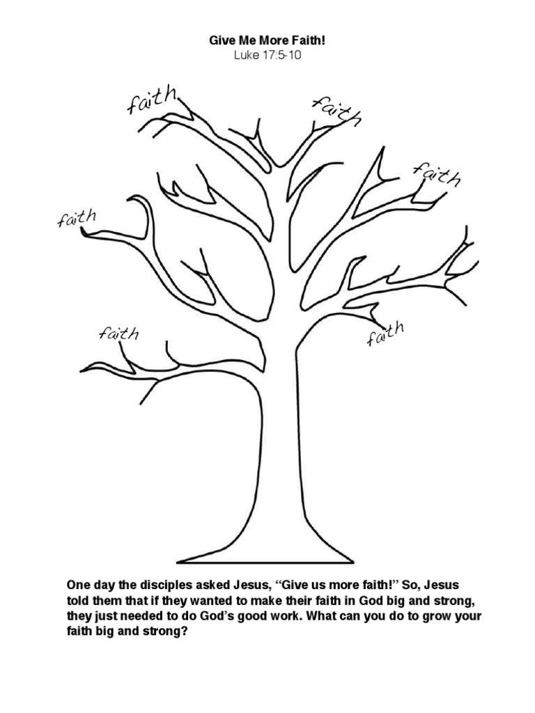 Luke 17:5-10, Give Me More Faith! Preschool