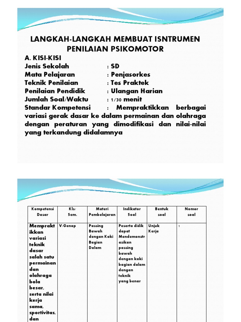 Penilaian Psikomotorik | PDF | Olahraga & Rekreasi | Seni