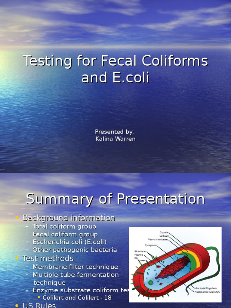Testing For Fecal Coliform Sande | PDF | Microbiology | Prokaryote