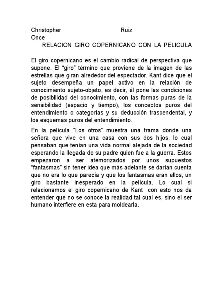 Giro Copernicano | Descargar gratis PDF | Immanuel Kant | Conocimiento