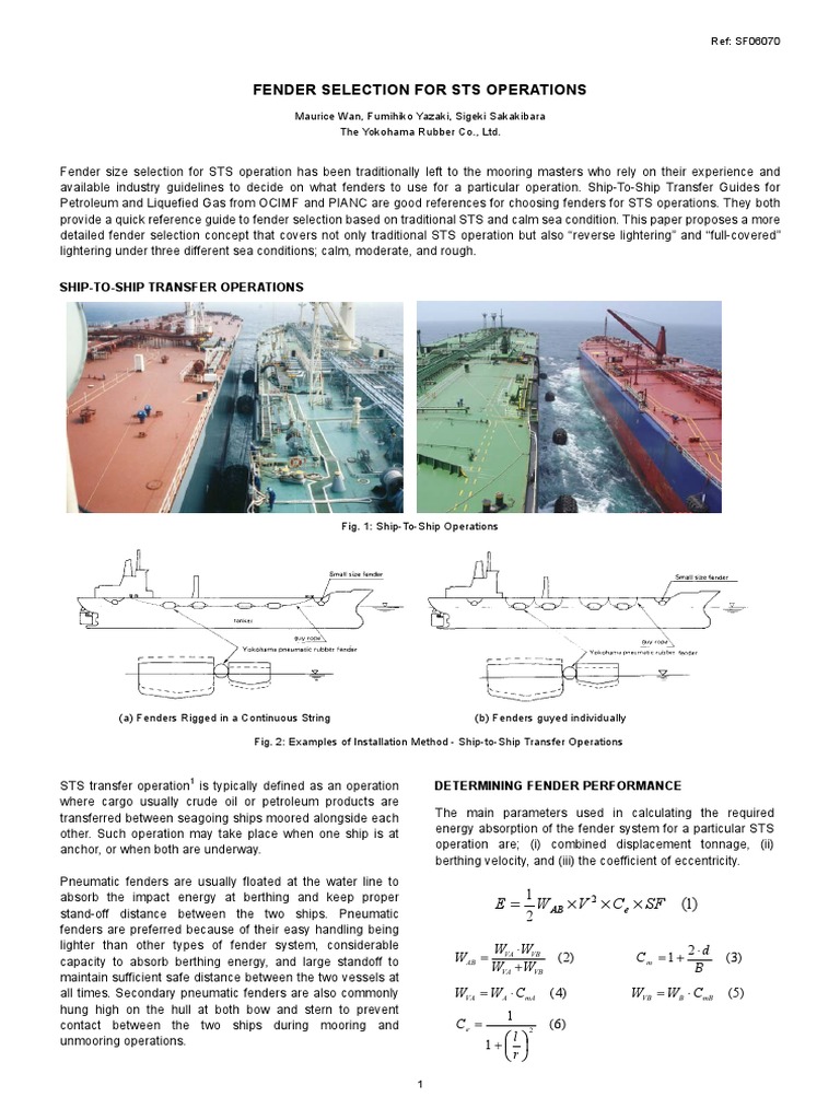 船靠船专用护舷手册 Fender - Selection - for - STS - Ops - Yokohama PDF | PDF ...
