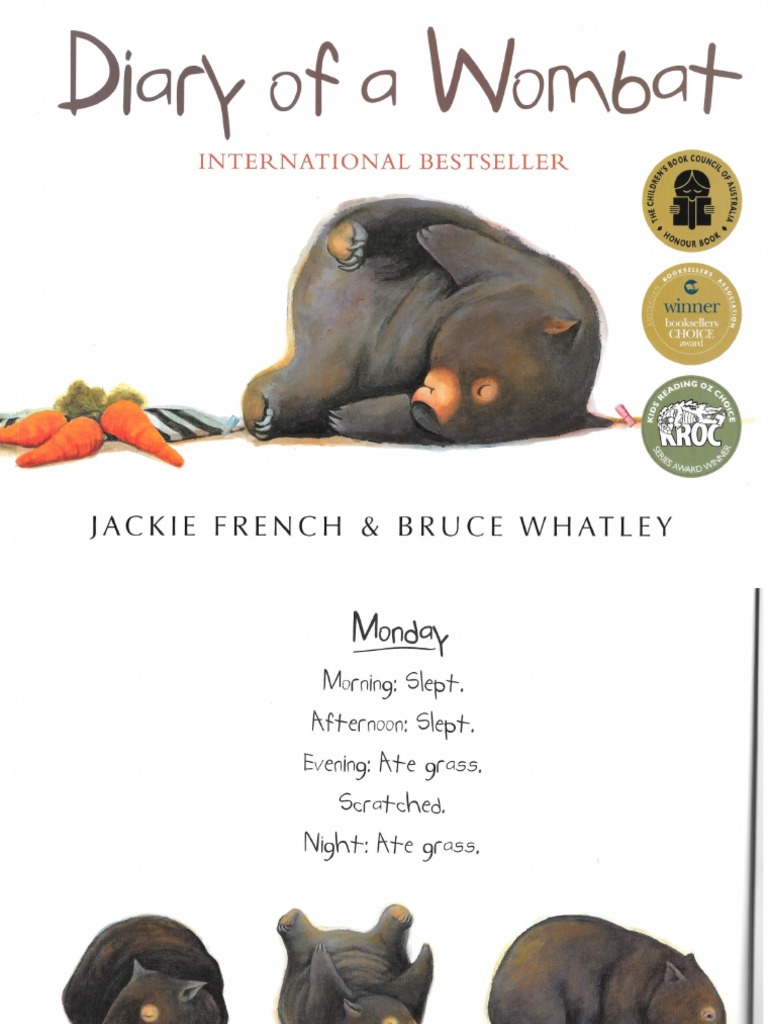 Diary of A Wombat Text With Pictures | PDF