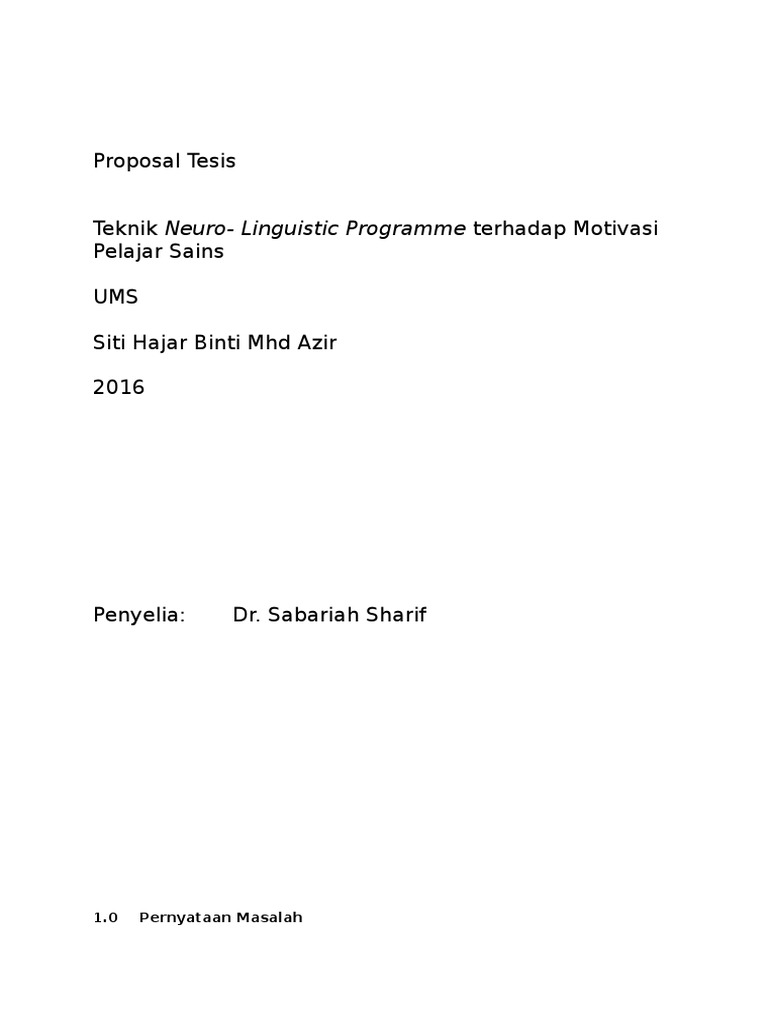Master Proposal | PDF