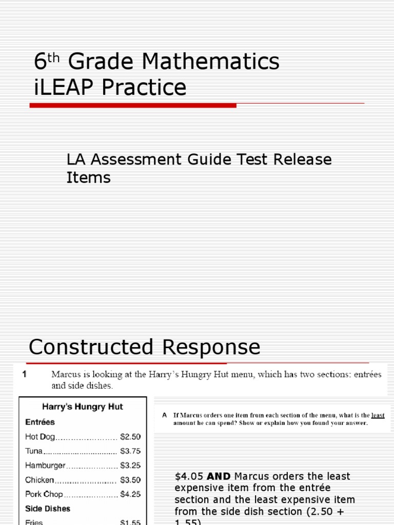 6th Grade Math Review Practice Test | PDF | Foot (Unit) | Multiple Choice