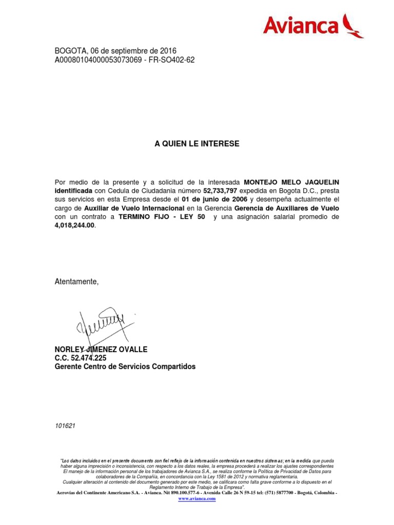 Carta Laboral 2 | PDF