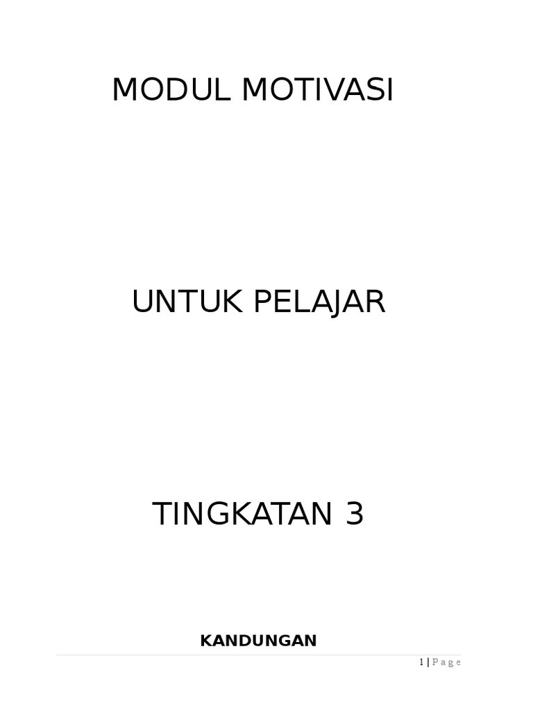 Modul Motivasi Pelajar | PDF