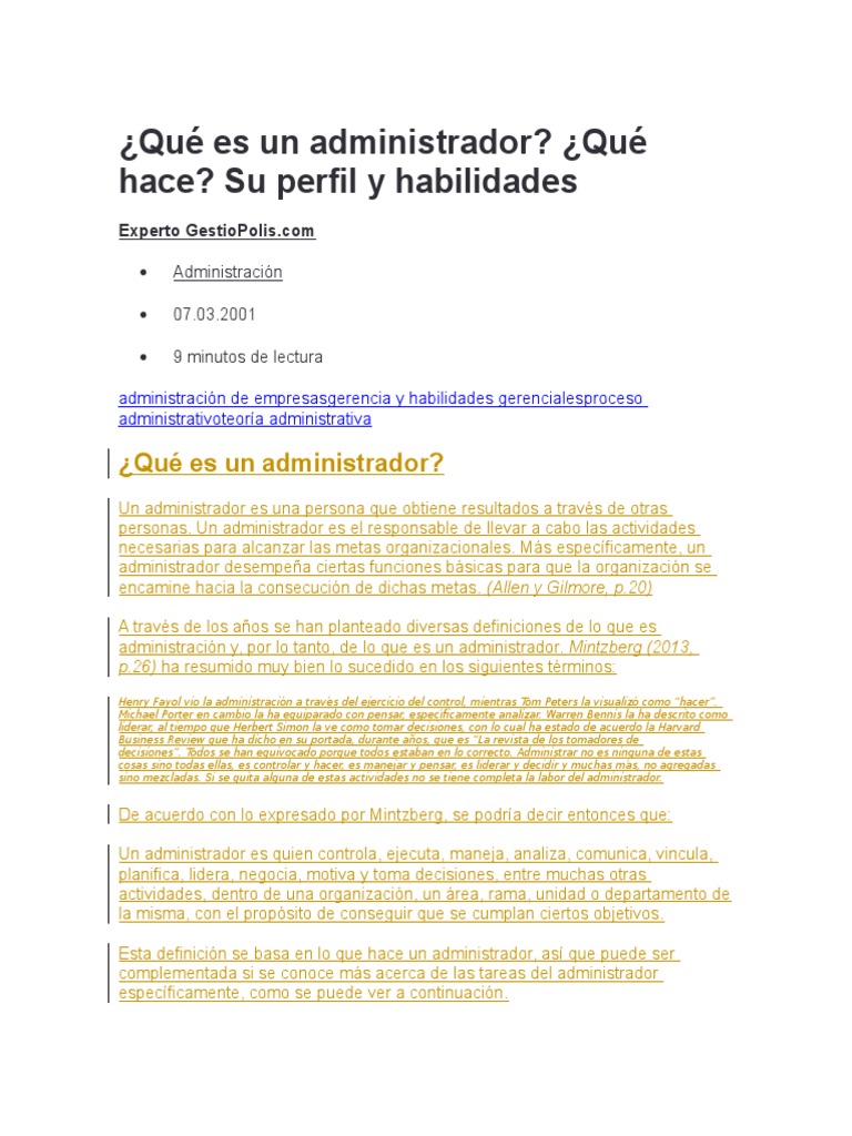 Qué Es Un Administrador | Decision Making | Leadership