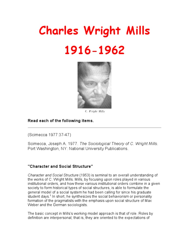 Charles Wright Mills | PDF | Institution | Motivation
