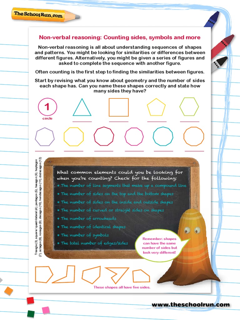 08.Non-Verbal Reasoning Counting Sides Symbols and More 1 | PDF | Shape ...