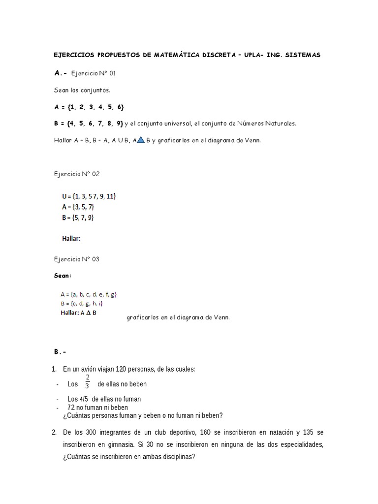 Ejercicios Mate Discreta | Descargar gratis PDF | Idiomas | Science