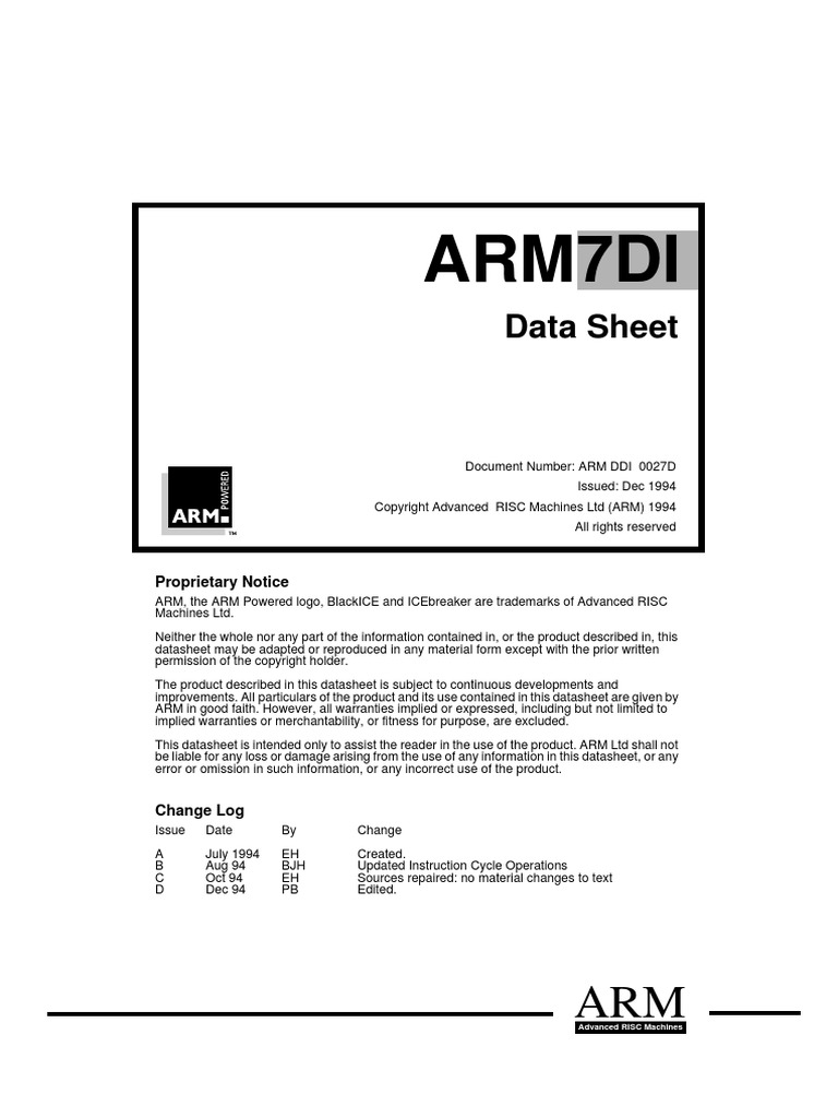 Arm 7 Datasheet PDF | PDF | Instruction Set | Arm Architecture