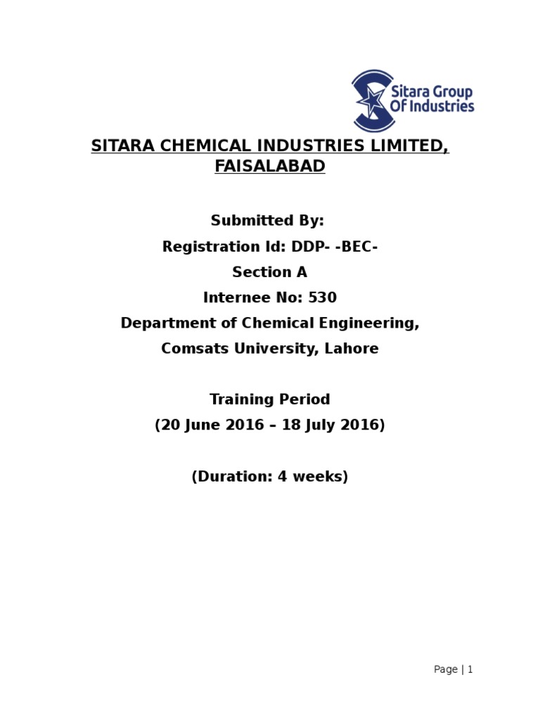 Sitara Chemical Industries Limited, Faisalabad | PDF