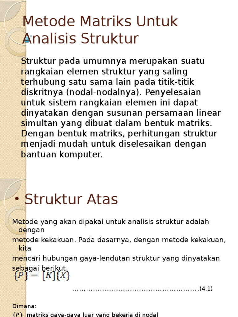 Metode Matriks Untuk Analisis Struktur | PDF