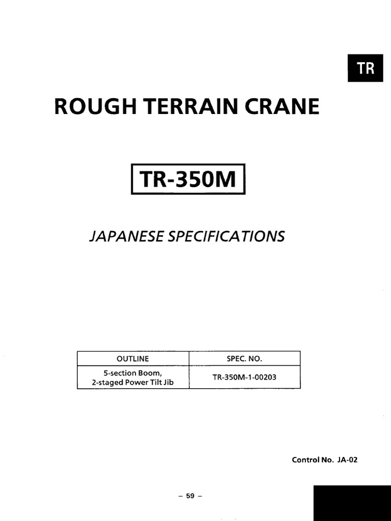 Load Chart Tadano (Tr-350m-1), 203 | PDF