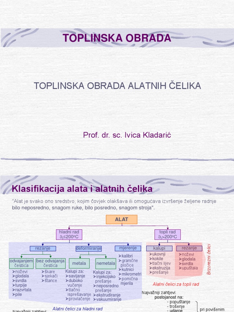 Toplinska Obrada Alatnih Celika - Unlocked | PDF
