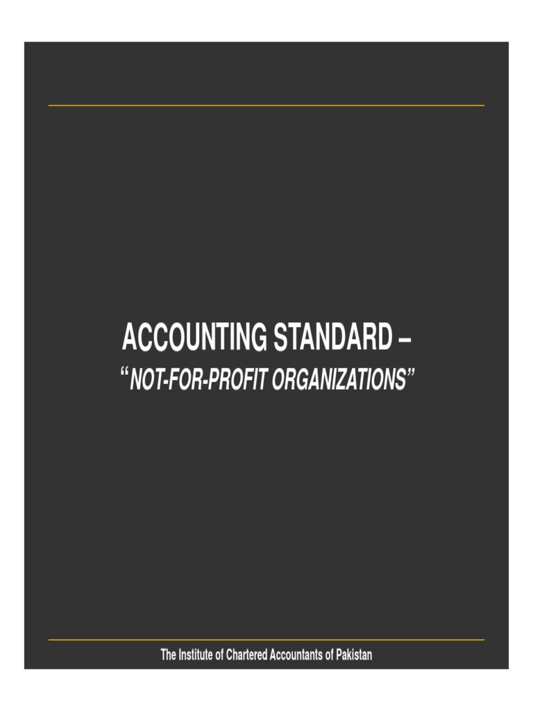 Accounting Standards For NGOs | PDF
