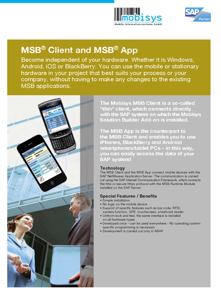 2012 en MSB Client App Product Flyer | PDF | Mobile Device | Smartphone