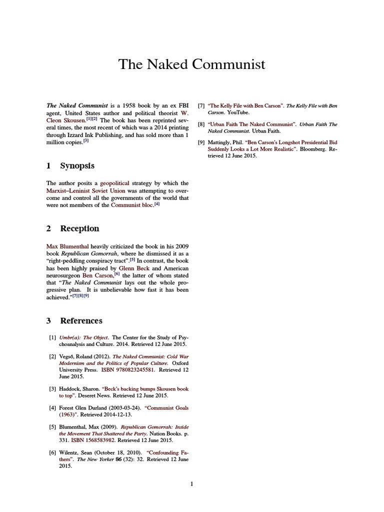 The Naked Communist-1 PDF | PDF | Soviet Union | World Politics