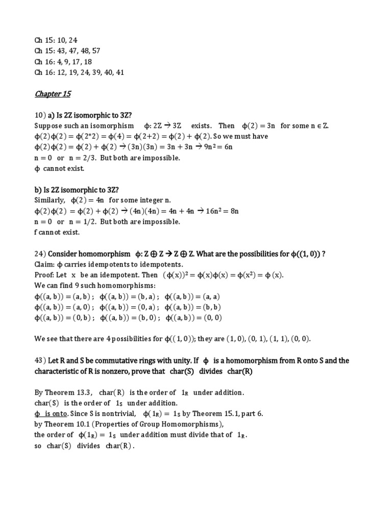 Hw-Solns Ring Theory | PDF | Ring (Mathematics) | Integer