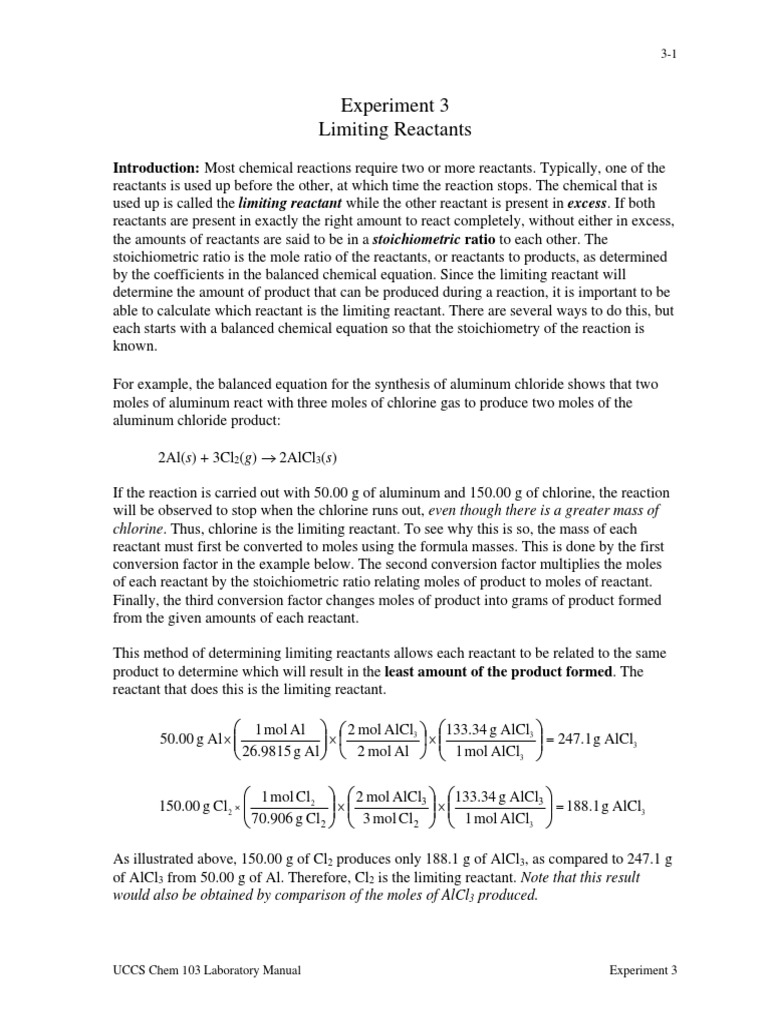 Limiting Reactant | PDF | Stoichiometry | Molar Concentration