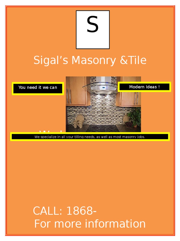 Sigal's Masonry &tile: You Need It We Can Do It Modern Ideas ! | PDF