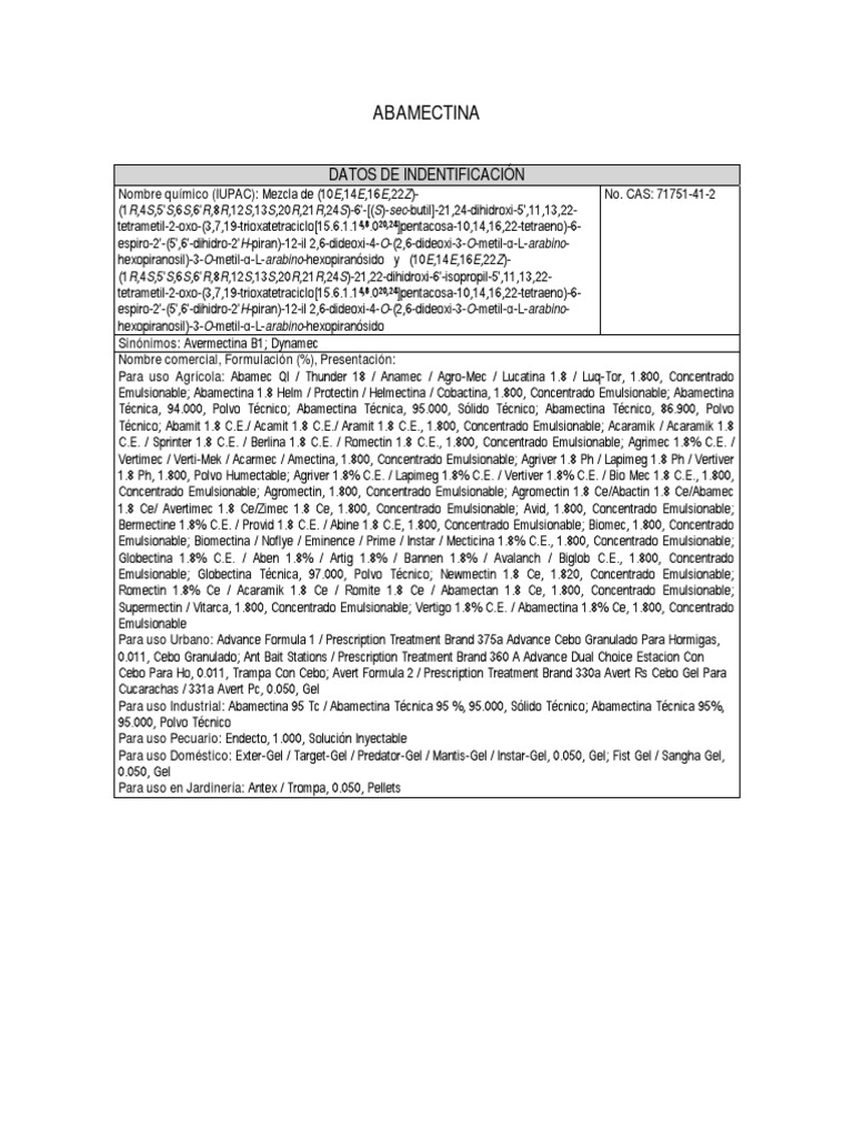 Abamectina | PDF | Nature