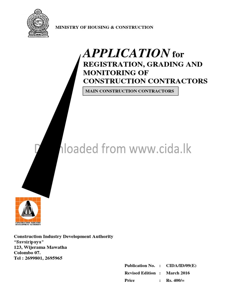 Contractor's Application To CIDA (English) | PDF | General Contractor ...