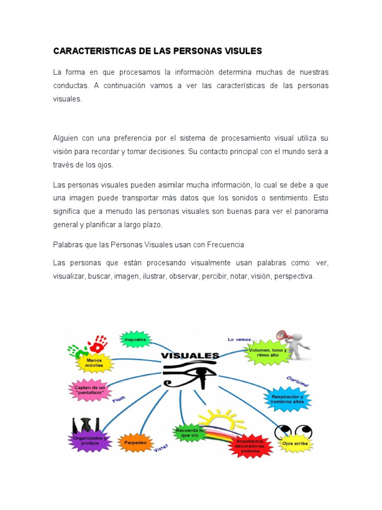 Ensayo de Caracteristicas de Las Personas Visuales | PDF | Hemisferio ...