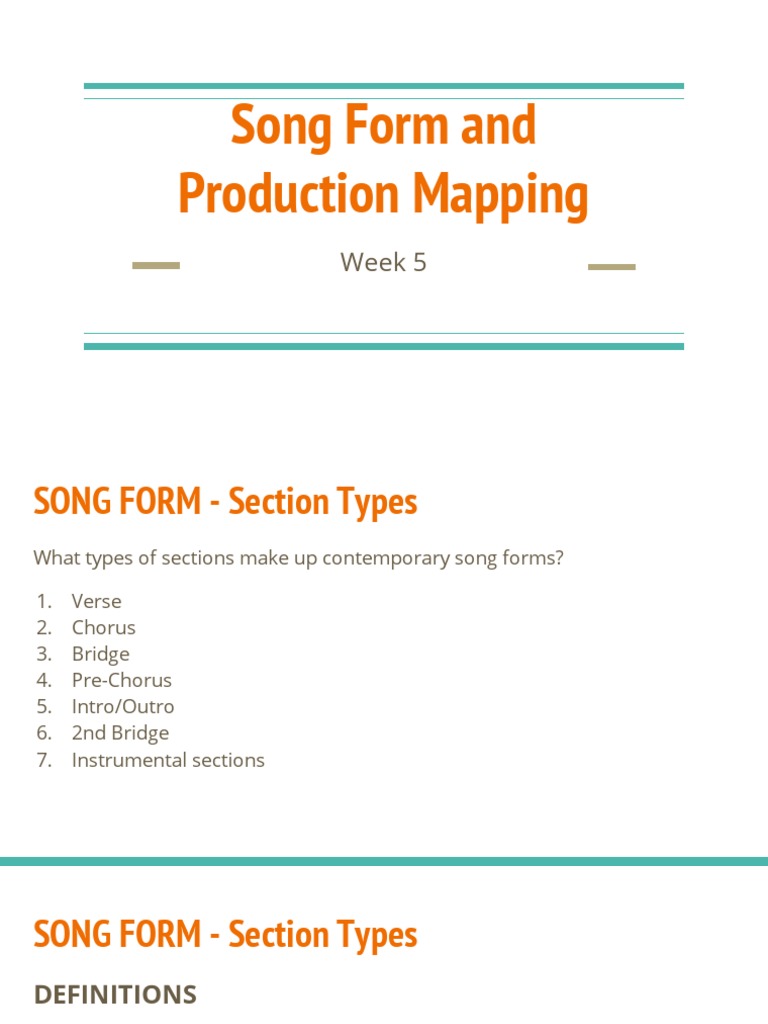 Week 5 - Song Form and Production Mapping | PDF | Refrain | Song Structure